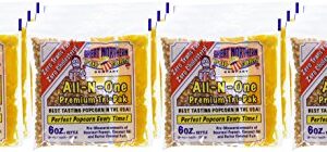 Case of 12 Popcorn Packs - All-In-One Kit with 6-Ounces of Pre-Measured Kernels, Salt, and Oil Packets for Popcorn Machines by Great Northern Popcorn