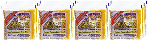 Case of 12 Popcorn Packs - All-In-One Kit with 6-Ounces of Pre-Measured Kernels, Salt, and Oil Packets for Popcorn Machines by Great Northern Popcorn