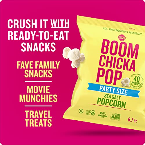 Angie's BOOMCHICKAPOP Sea Salt Popcorn, Gluten Free, Party Size, 6.7 oz.