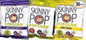 blunon skinny pop popcorn variety pack - snack bags assortment care package .5/.8 oz 35 count 21.6 ounce 0.5 ounces