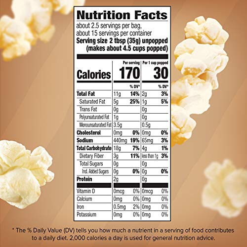 Orville Redenbacher’s Naturals Simply Salted Microwave Popcorn, Gluten Free, 6 Count Popcorn Bags (6 Boxes)