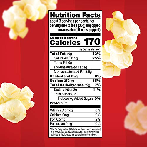 Orville Redenbacher’s Movie Theater Butter Popcorn Tub, 3.9 Ounce, Pack of 12