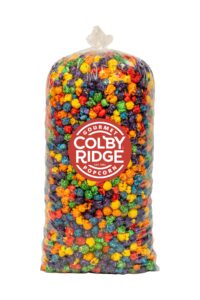 colby ridge gourmet craft popped gluten free popcorn bulk sized large gift party bags (bulk 5 gal. 80 cups) (rainbow)