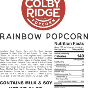 Colby Ridge Gourmet Craft Popped Gluten Free Popcorn Bulk Sized Large Gift Party Bags (Bulk 5 Gal. 80 Cups) (Rainbow)