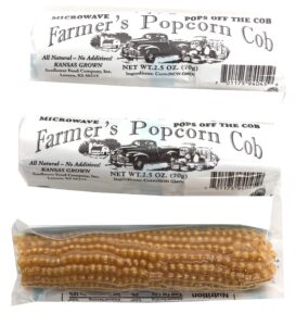 farmers popcorn cob – microwave popcorn that pops off the cob - pack of 3 - all natural, no additives, kansas grown, non-gmo popcorn - 2.5 ounce