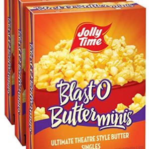 Jolly Time Blast O Butter, Ultimate Movie Theater Butter Microwave Popcorn (Blast O Butter Minis, 1.5 Ounce (Pack of 30))