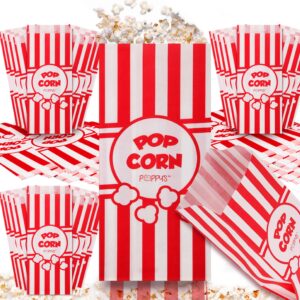 poppy's paper popcorn bags - 40 pcs 1oz concession-grade bags, popcorn machine accessories for popcorn bars, movie nights, concessions