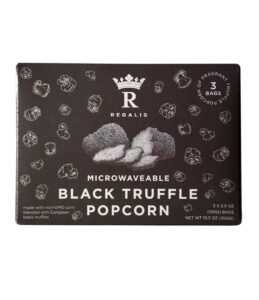 regalis microwavable black truffle popcorn, non-gmo kernels, real black european truffle, 3 bags