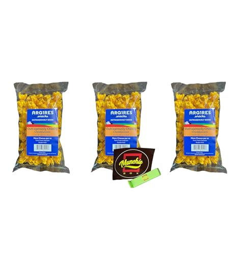 Argires Chicago 3 pack Gourmet Cheddar Cheese Popcorn 3 oz Bags - Chicago Snack House