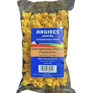 Argires Chicago 3 pack Gourmet Cheddar Cheese Popcorn 3 oz Bags - Chicago Snack House