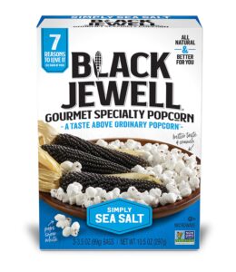 black jewell gourmet microwave popcorn, simply sea salt, 10.5 ounces (pack of 6)