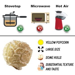 Mushroom Popcorn Kernels by Princeton Popcorn - Farmer Direct, Non-GMO, Gluten Free, UnPopped, Ball Shaped, Old Fashion Popcorn Pops Extra Large popcorn kernels, mushroom popcorn kernels for popping for Air Popper & Stovetop 32oz