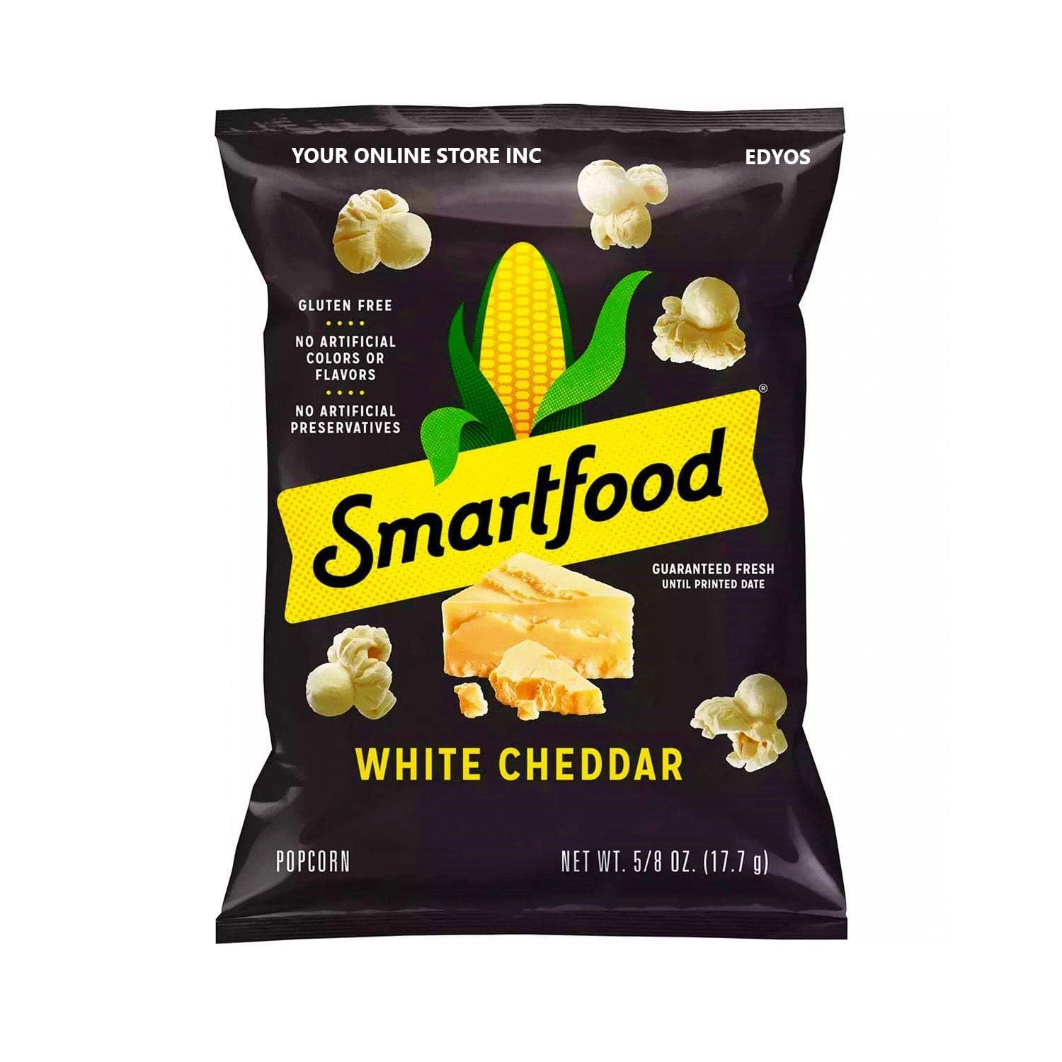 EDYOS Smartfood White Cheddar Popcorn, 5/8 oz Bags, Pack of 10