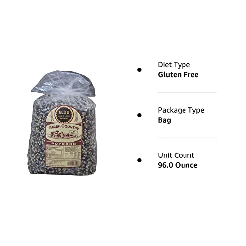 Amish Country Popcorn | 6 lb Bag | Popcorn Kernels | Small and Tender | Old Fashioned, Non-GMO and Gluten Free (6 Pound (Pack of 1)