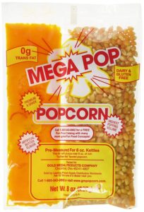 gold medal popcorn kit coconut, 8oz kit for 6 oz popper, 36 count