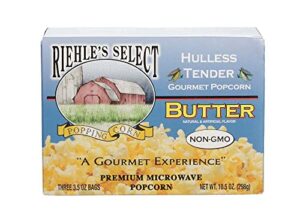 riehle's select popping corn hulless butter microwave popcorn, 3count.