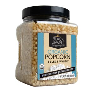 black jewell organic popcorn, organic select white, 28.35oz (pack of 1)