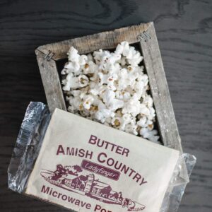 Amish Country Popcorn | Old Fashioned Microwave Popcorn | Ladyfinger Butter - 36 Bags | Non-GMO, Gluten Free, Microwaveable and Kosher (Ladyfinger Butter - 36 Bags)