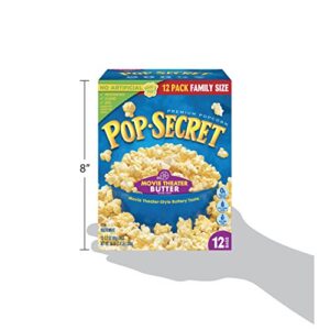 Pop Secret Popcorn, Movie Theater Butter, 3.2 Ounce Microwave Bags, 12 Count Box (Pack of 4)