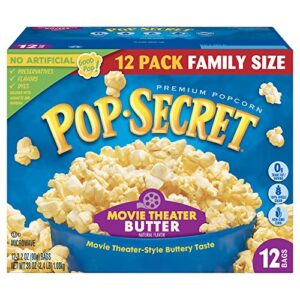 Pop Secret Popcorn, Movie Theater Butter, 3.2 Ounce Microwave Bags, 12 Count Box (Pack of 4)