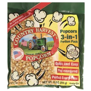 country harvest popcorn portion-pack for 8-ounce poppers (regular case, 24-count)