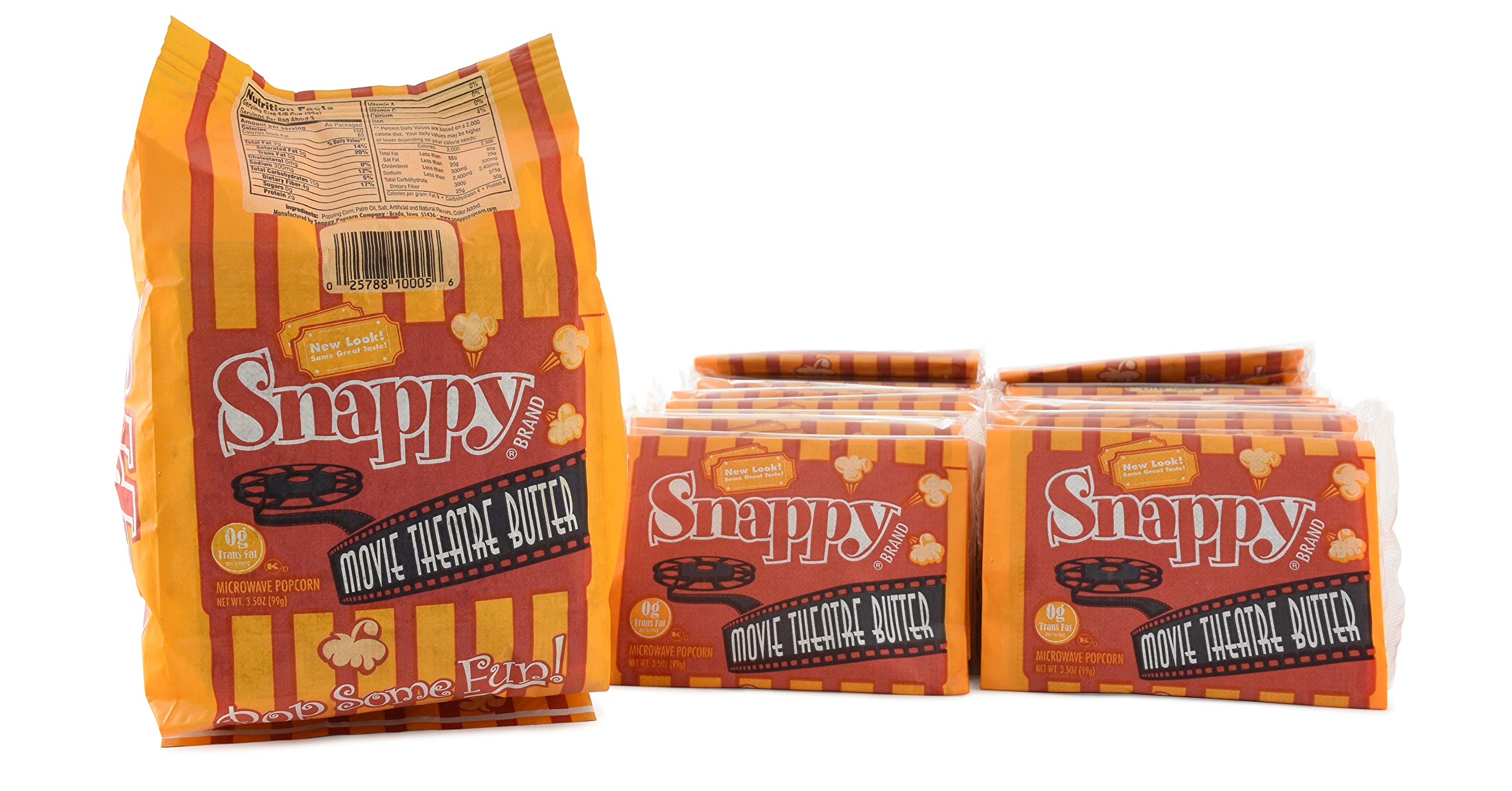 Snappy Movie Theater Butter Microwave Popcorn, 3.5 oz, 48 Pack