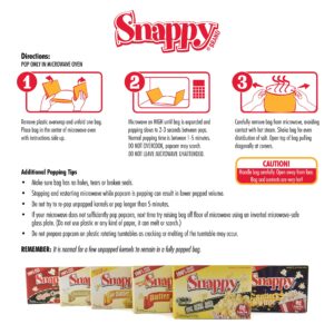 Snappy Movie Theater Butter Microwave Popcorn, 3.5 oz, 48 Pack