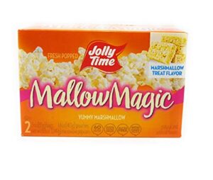 jolly time mallow magic marshmallow flavor microwave popcorn, 2-count boxes (pack of 2)