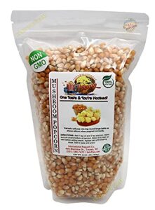 mushroom popcorn kernels - gluten free, vegan - great for caramel or candy popcorn, low calorie high fiber snack perfect movie night - all natural, vegan, non gmo, 1.9lb