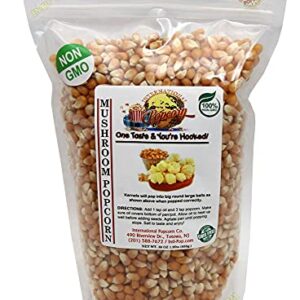 MUSHROOM Popcorn Kernels - Gluten free, Vegan - Great for Caramel or Candy popcorn, Low Calorie High Fiber Snack Perfect Movie Night - All Natural, Vegan, Non GMO, 1.9LB