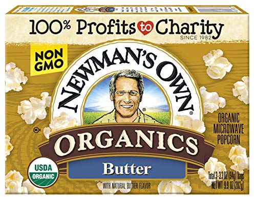 Newman's Own Organic Pop's Corn Microwave Popcorn, Butter, 3 Count