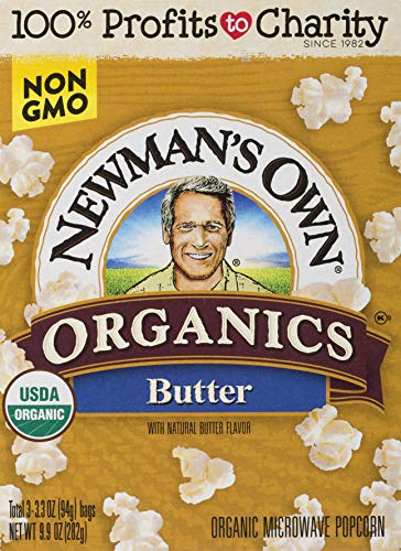 Newman's Own Organic Pop's Corn Microwave Popcorn, Butter, 3 Count