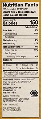 Newman's Own Organic Pop's Corn Microwave Popcorn, Butter, 3 Count