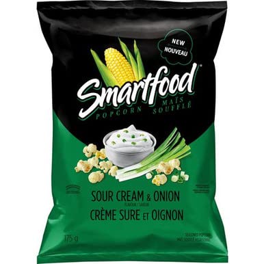 Frito Lay Smartfood Sour Cream & Onion Ready to Eat Popcorn 175g/6.2oz Imported from Canada