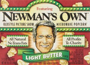 newman's own light butter popcorn, 3.5 oz, 3 ct