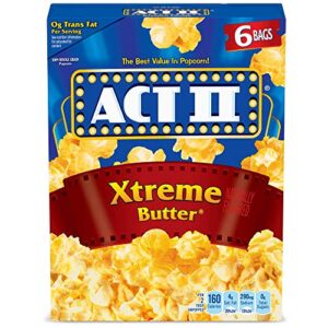 act ii xtreme butter popcorn, 2.75 oz, 6 ct