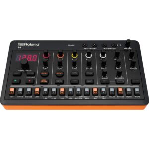 roland aira compact t-8 beat ultra-portable bass machine sounds | tr-rec drum sequencer | six rhythm tracks | built-in effects | usb and midi connectivity