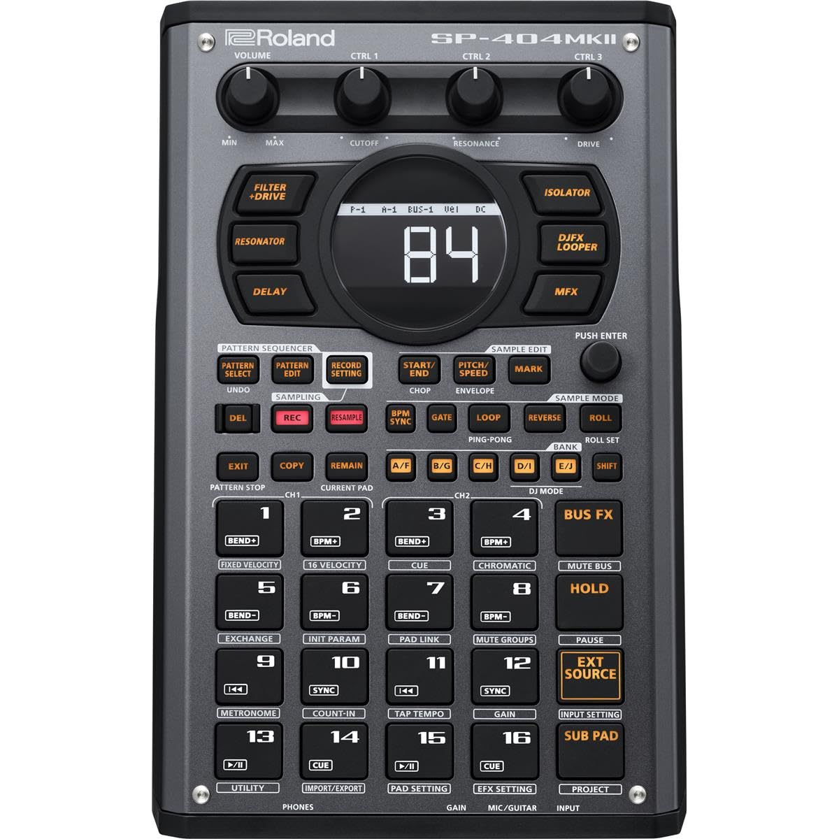 Roland SP-404MKII Creative Sampler and Effector with 16GB Internal Storage, 32-Voice Polyphony and 160 Samples Per Project (SP-404MK2)