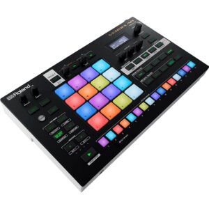 roland verselab mv-1 zen-core professional song production studio for songwriters and singers. 4x4 pads and tr-rec step sequencer for drums, basslines, and melodic parts.