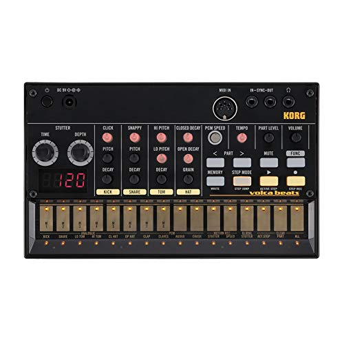 Korg, 16-Key Synthesizer (VOLCABEATS),Black