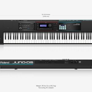 Roland Juno DS-88 Synthesizer Bundle with Sustain Pedal, Adjustable Stand, Bench, Dust Cover, Austin Bazaar Instructional DVD, Online Piano Classes, and Polishing Cloth