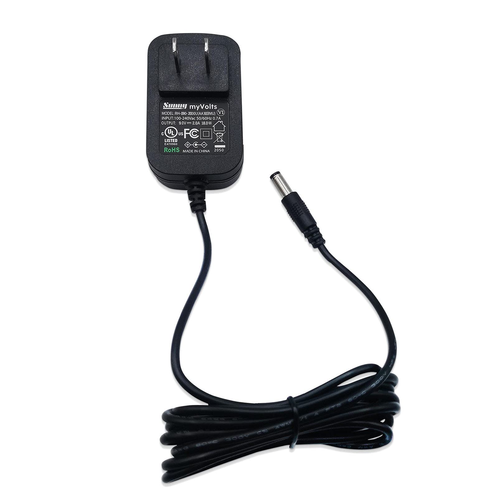 MyVolts 9V power supply adaptor compatible with/replacement for Roland Juno-G Synth - US plug