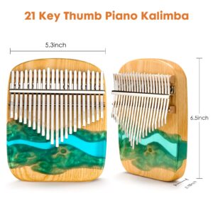 Dohasa 21 Key Kalimba Thumb Piano with Portable Case - Original Design Wood Finger Piano for All Levels of Players - Handheld Musical Instrument Perfect for Beginners and Professionals