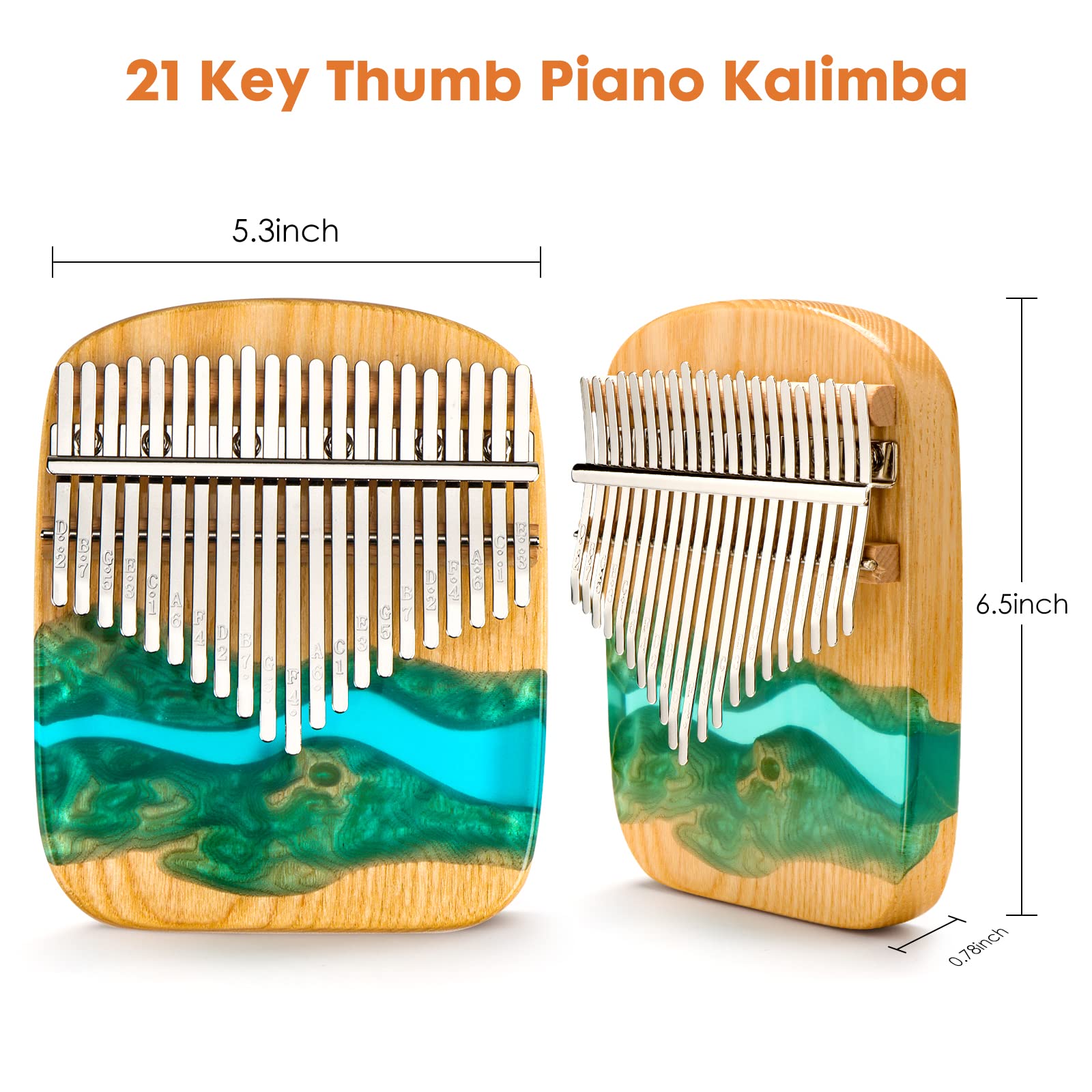 Dohasa 21 Key Kalimba Thumb Piano with Portable Case - Original Design Wood Finger Piano for All Levels of Players - Handheld Musical Instrument Perfect for Beginners and Professionals