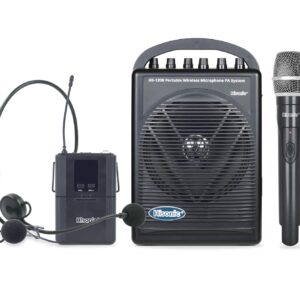 Hisonic HS120B Rechargeable & Portable PA (Public Address) System with Built-in UHF Wireless Microphone (1 Handheld +1 Belt-pack)