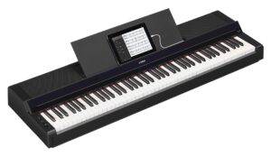 yamaha ps500 88-key smart digital piano w/stream lights technology, pa500c power adapter and fc4a sustain pedal, black