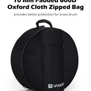 Vangoa Snare Drum, Marching School Band Student Snare Drum Kit Set 14" x 5.5" for Beginners Teens Adults Kids with 10mm Padding Carry Bag, 5A DrumSticks, Drum Key, Strap, Drum Mute Pad