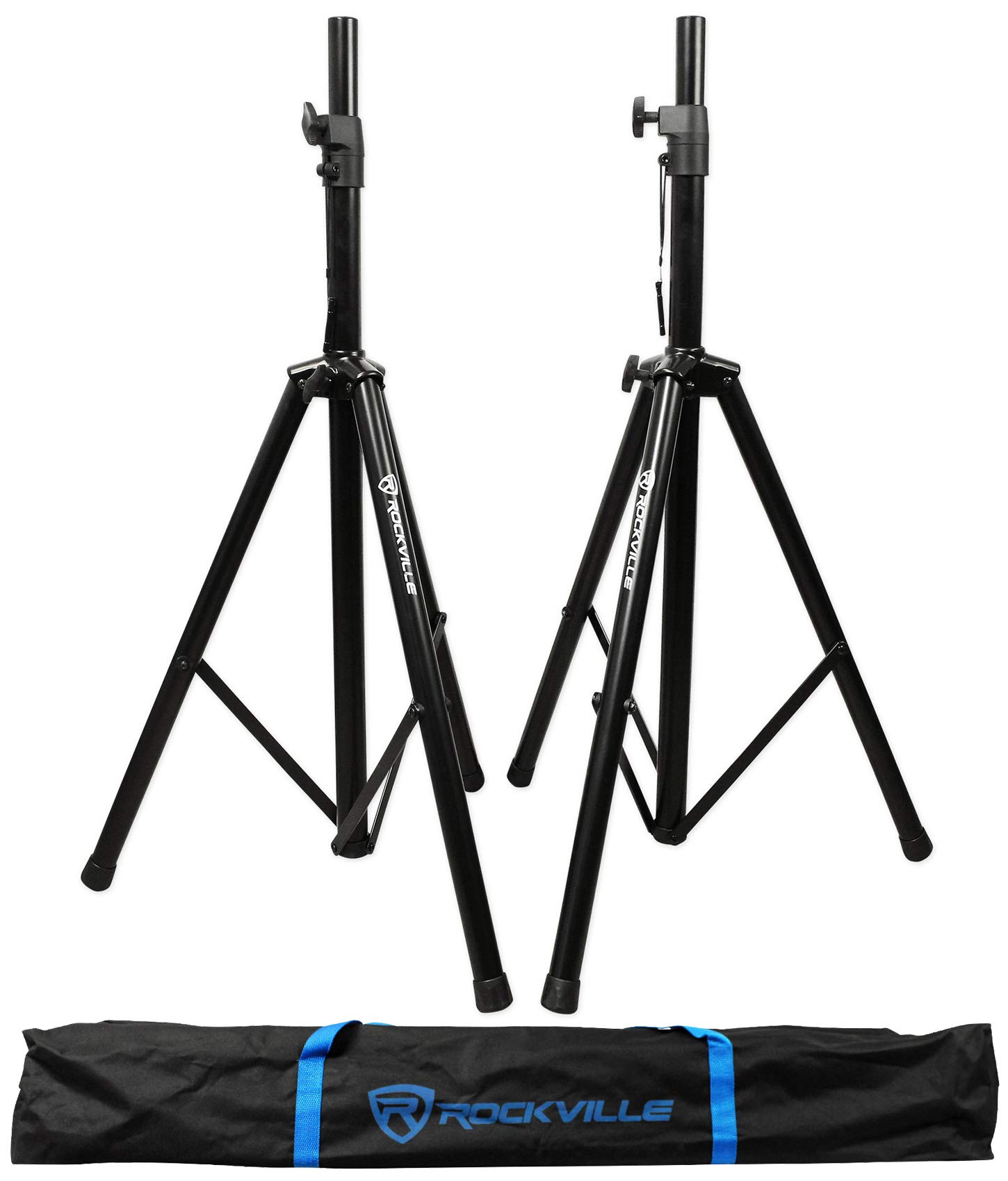 Pair Rockville KPS10 10" 3-Way 1200 Watt MDF Karaoke/Pro Speakers+Tripod Stands