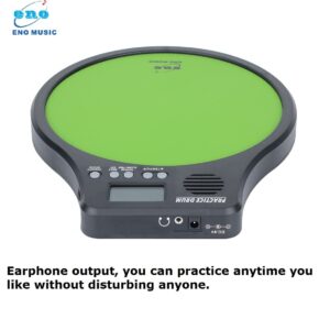 Eno Music Rubber Beginner Drum Practice Pad with Audible Metronome 2 in 1 Percussionists Rhythm Training Tool