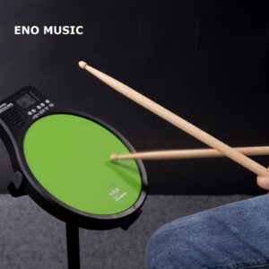 Eno Music Rubber Beginner Drum Practice Pad with Audible Metronome 2 in 1 Percussionists Rhythm Training Tool